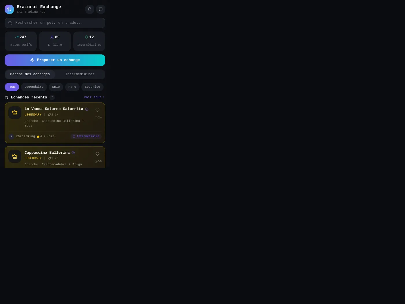 Brainrot Exchange Hub
