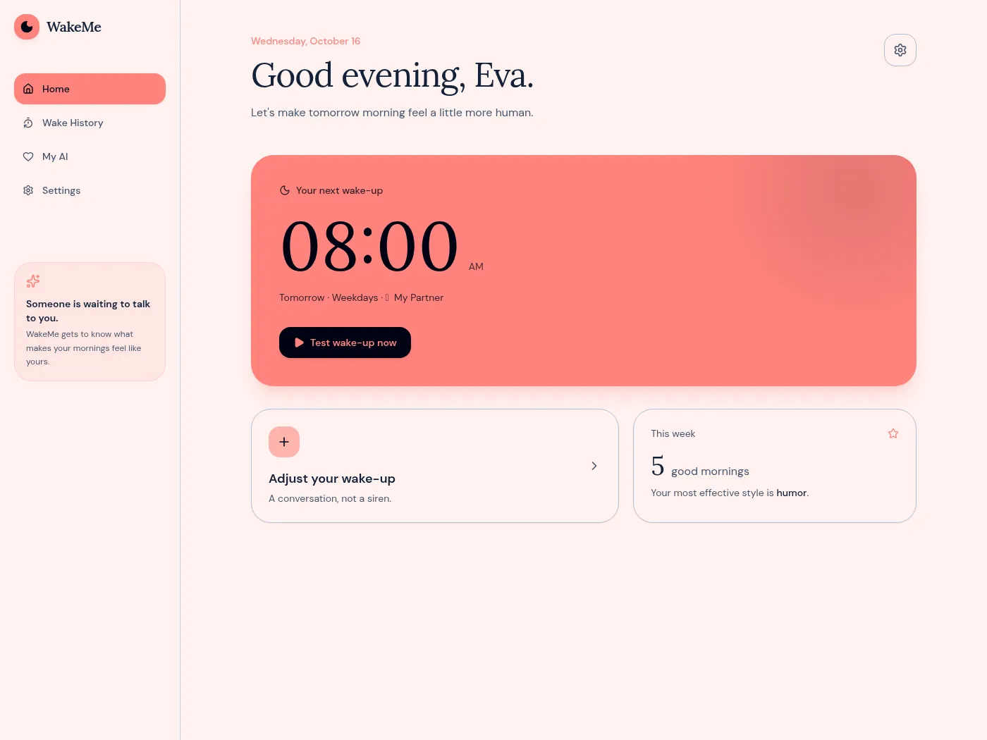 WakeMe AI Alarm