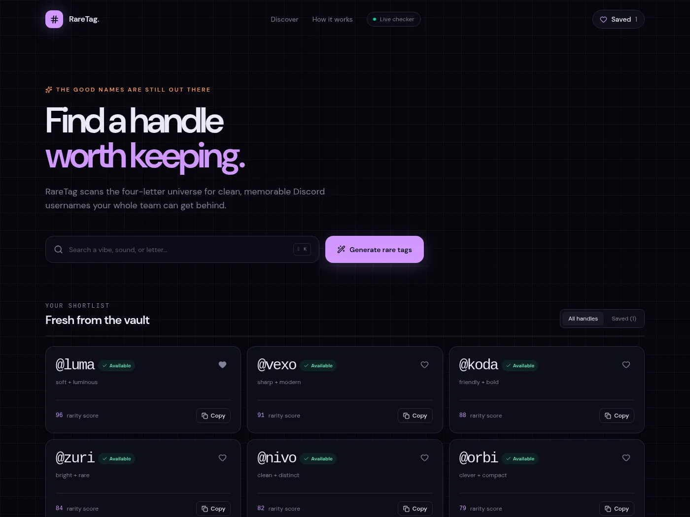 RareTag Discord Handles