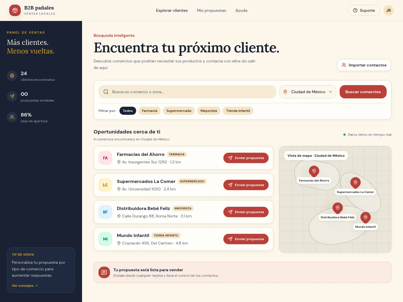 B2B Pañales Finder