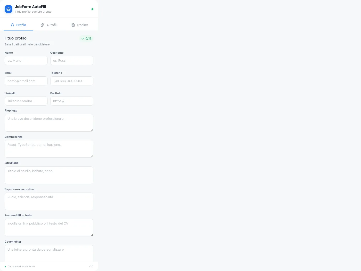 JobForm AutoFill Extension