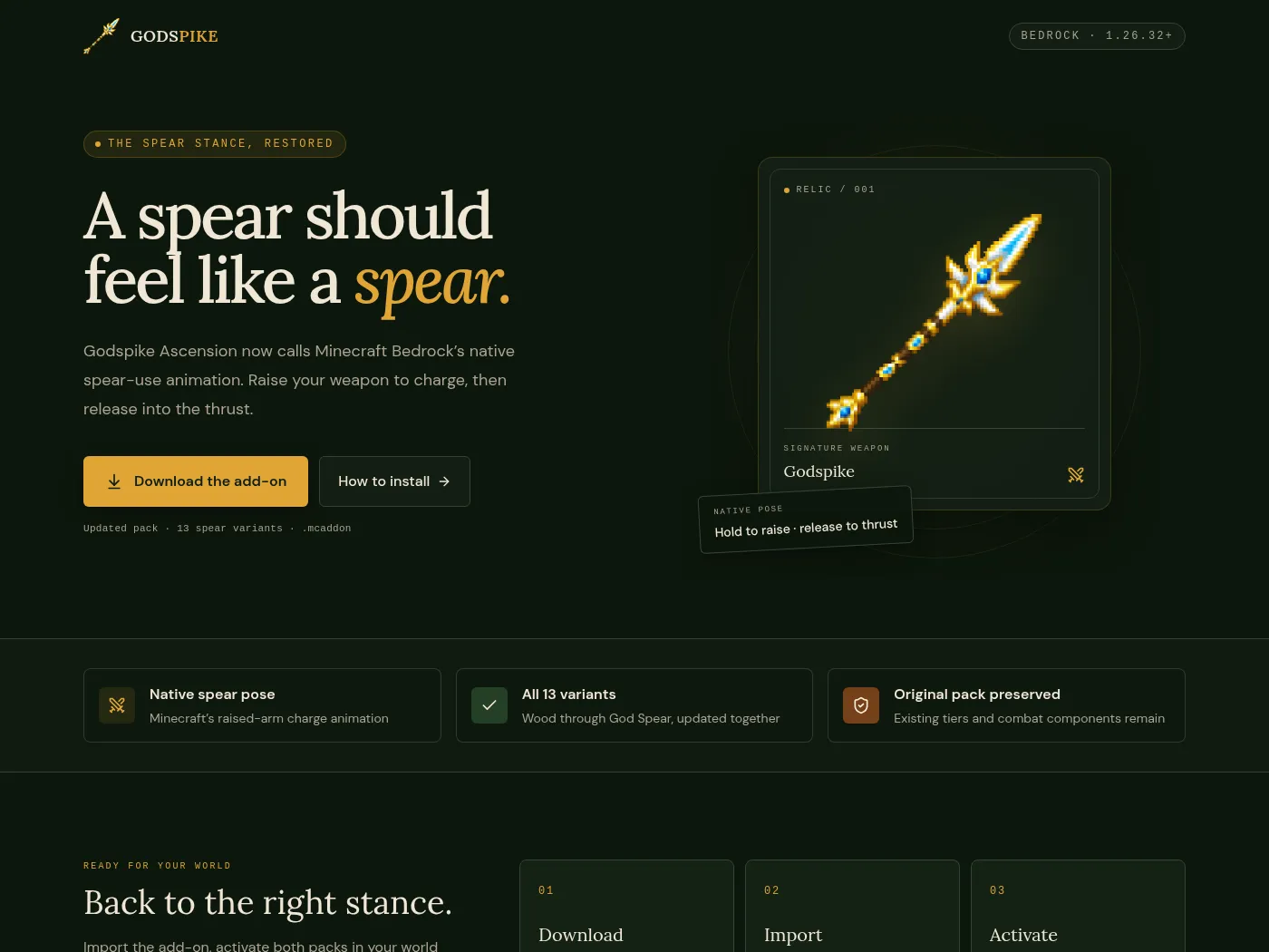 Minecraft-Style Spears Mod
