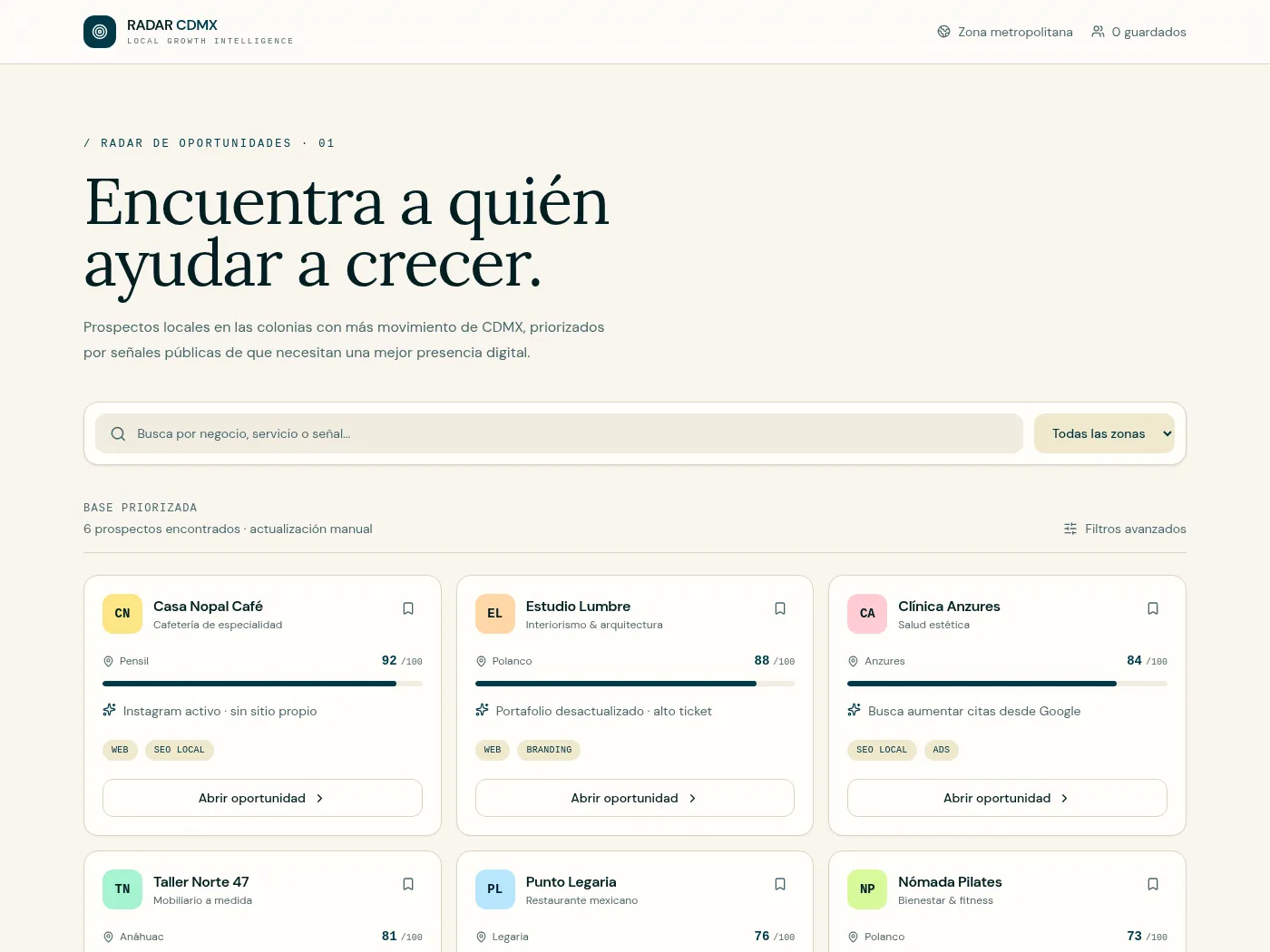CDMX Web Leads Finder