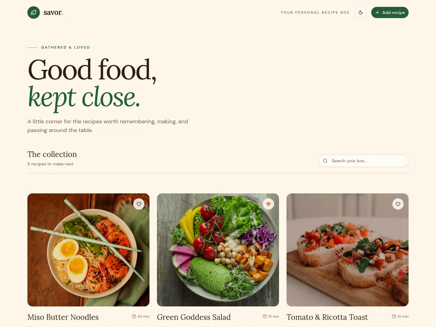 Clean Recipe Box