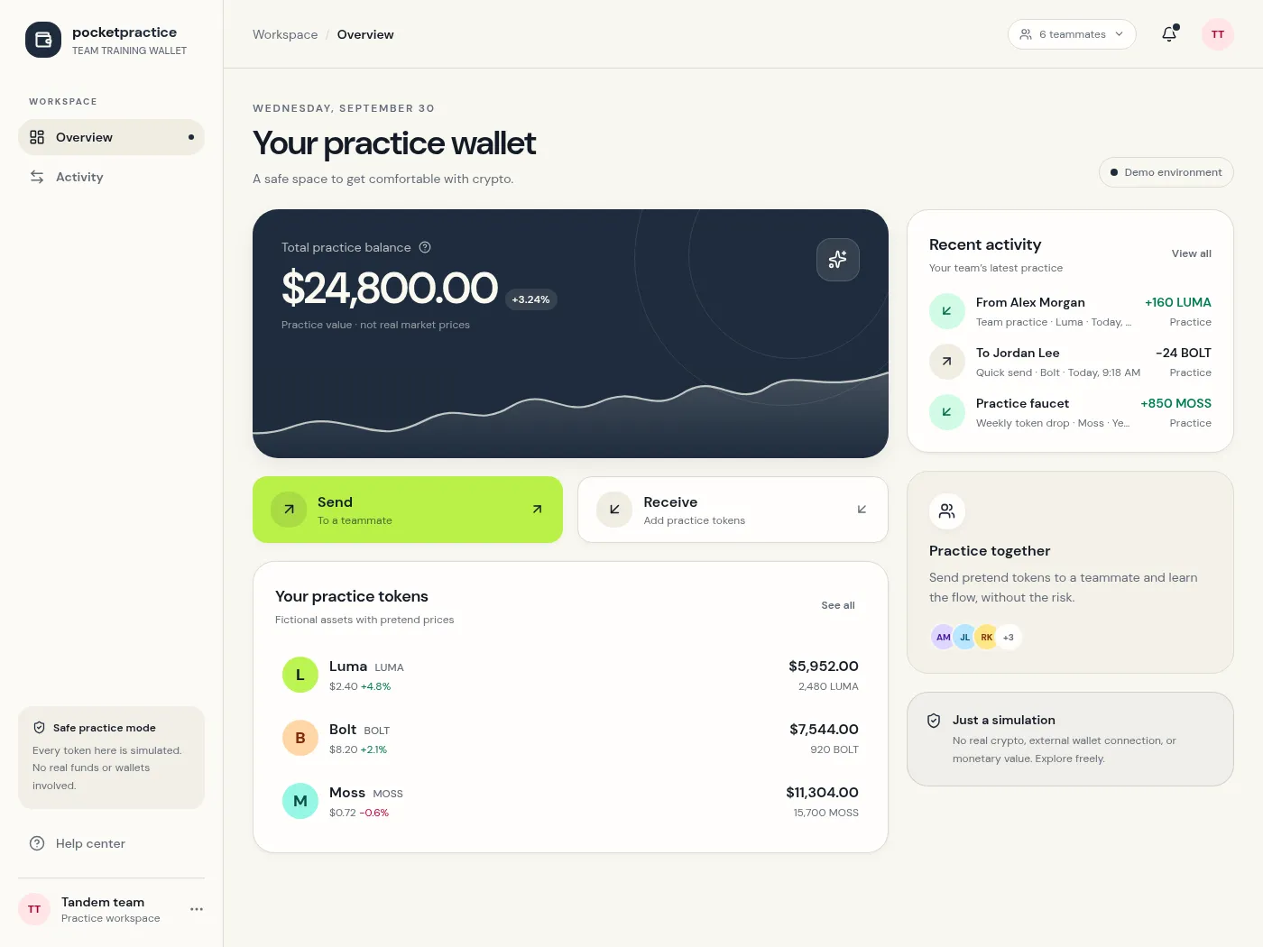 CryptoPlay Wallet Simulator