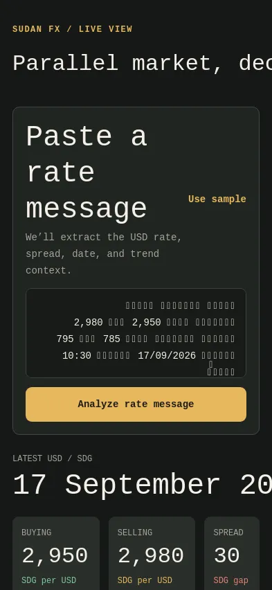 Sudanese FX Tracker