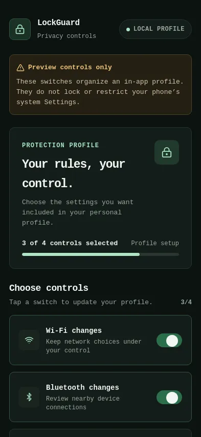 LockGuard Settings