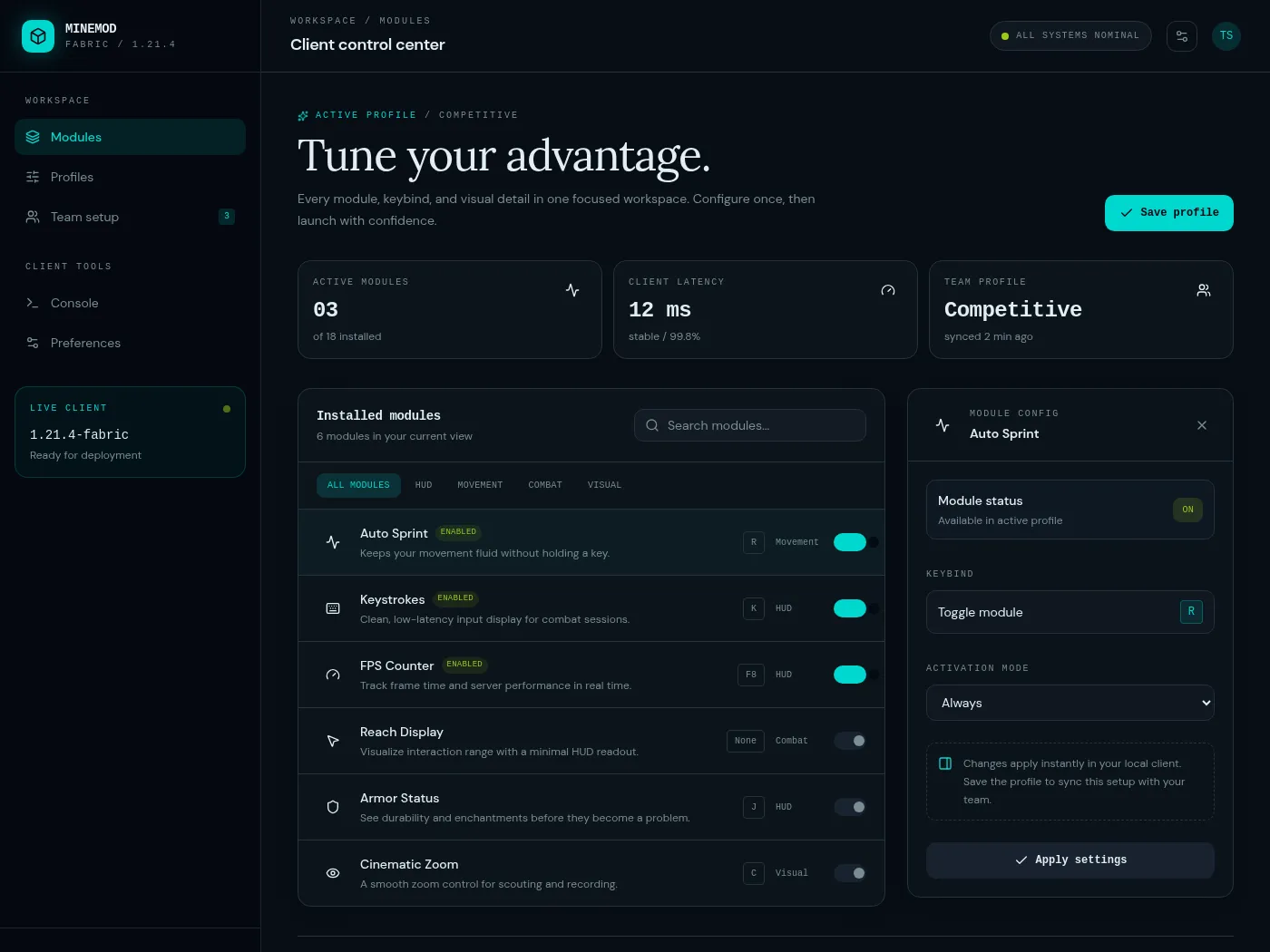 MineMod Utility Client