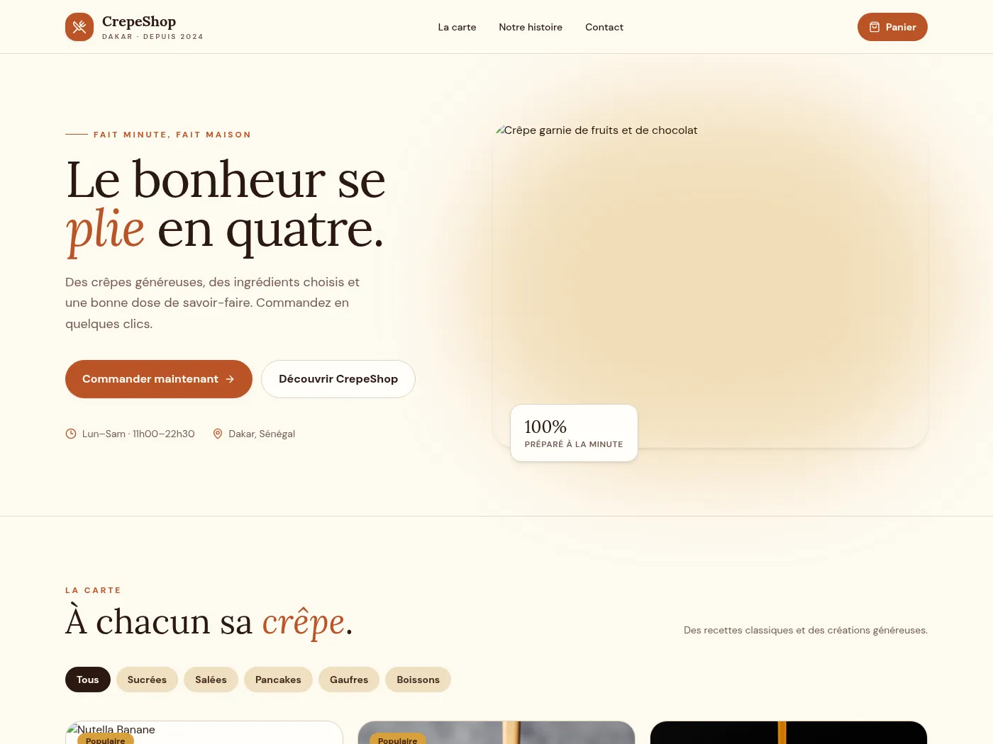 CrepeShop Commande en Ligne