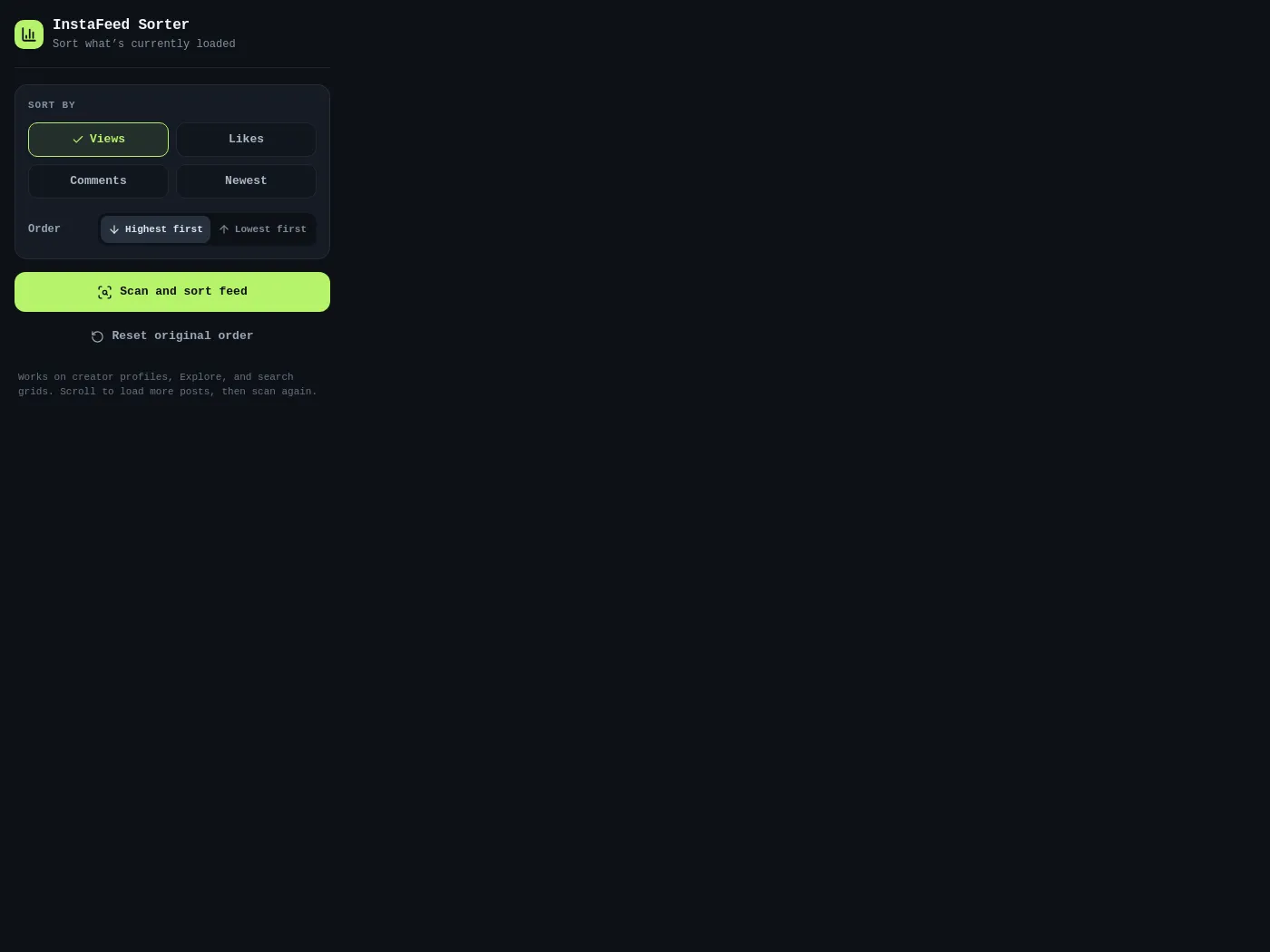 InstaFeed Sorter