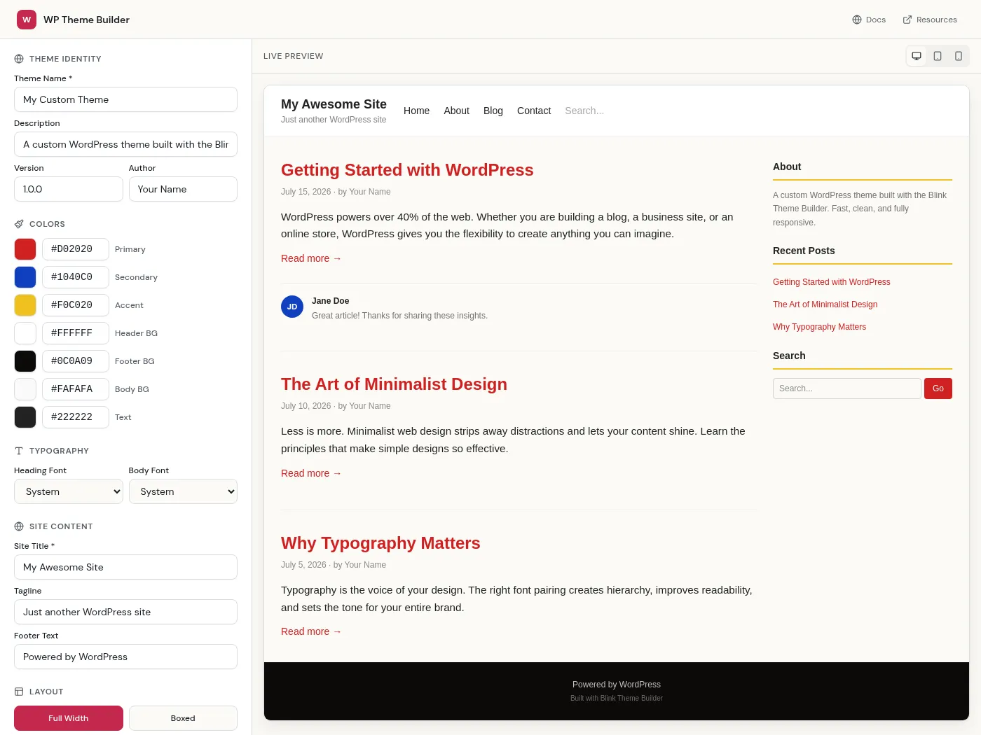 React-to-WP Theme Converter