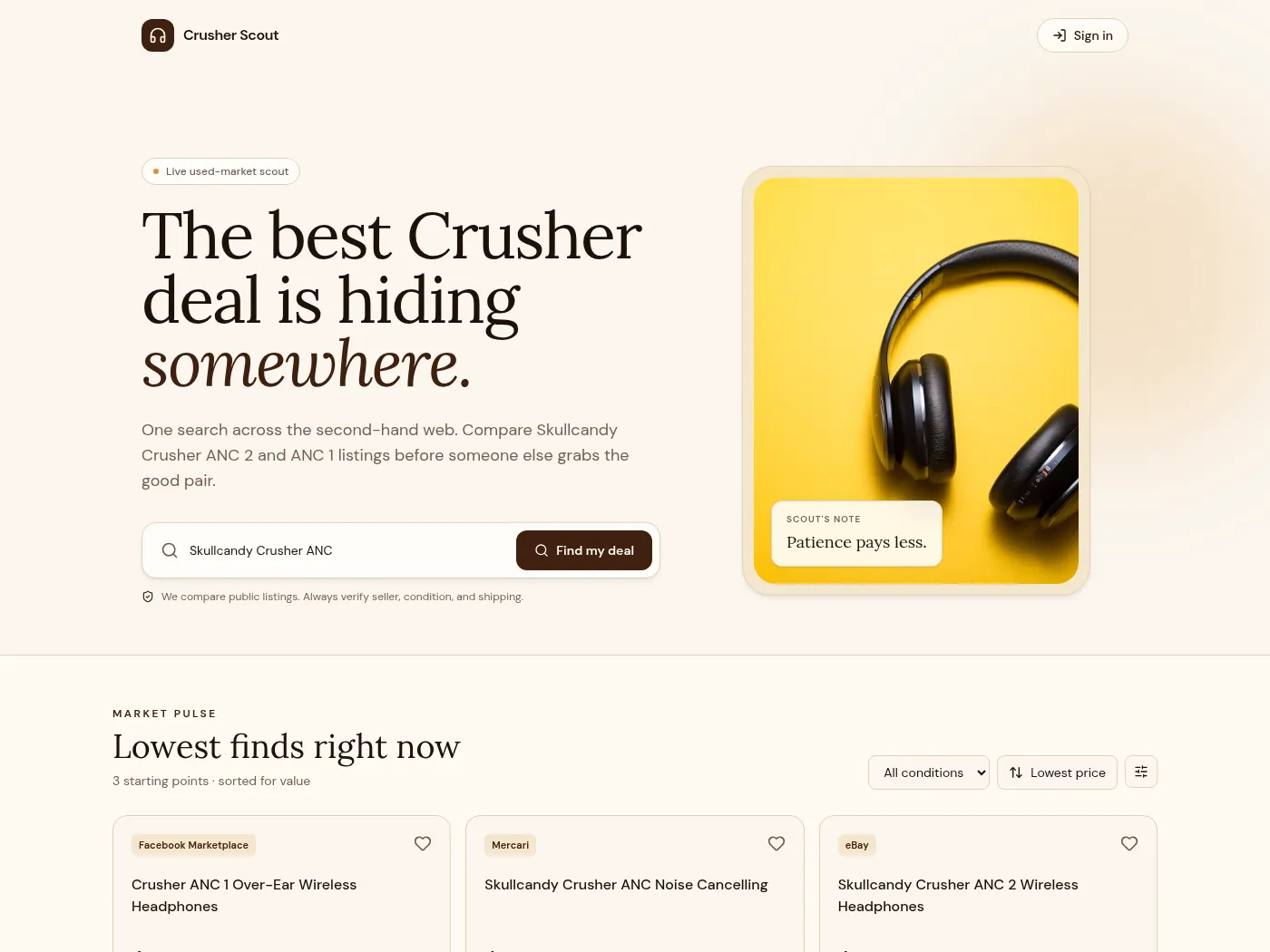 Crusher Deal Finder