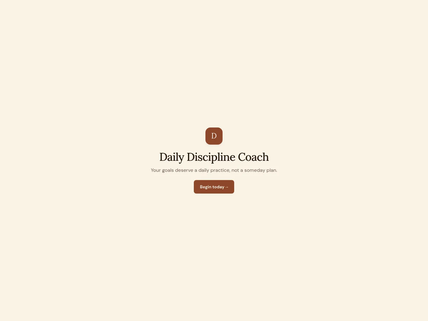 Daily Discipline Coach