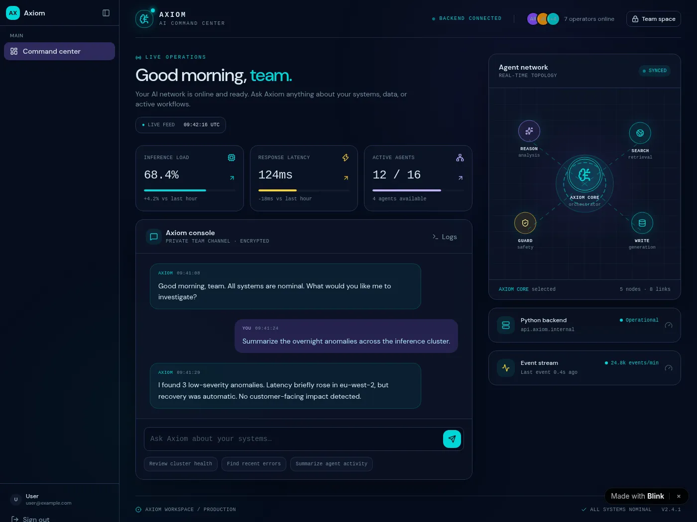 Sci-Fi AI Dashboard