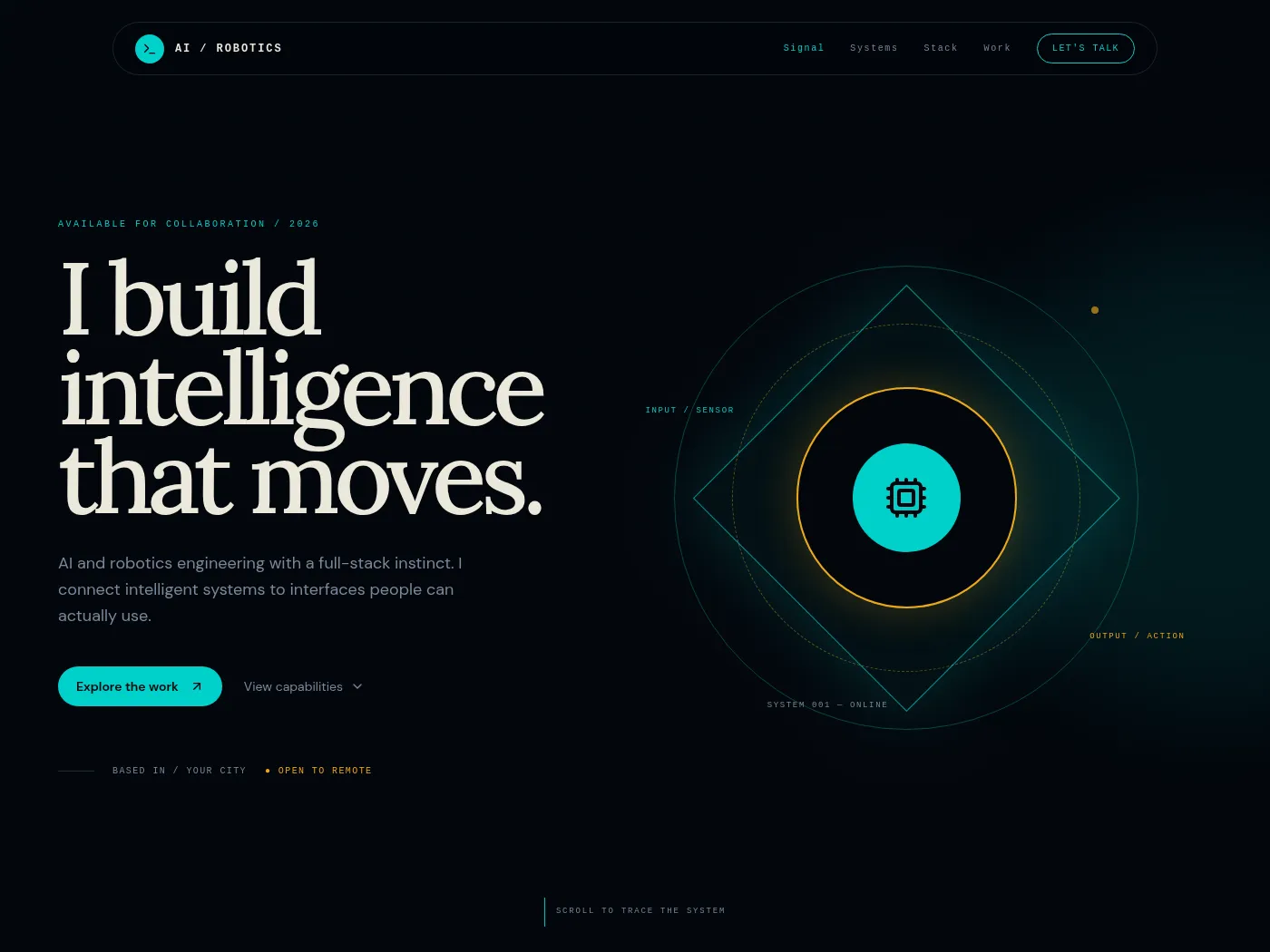 AI & Robotics Engineer Interactive Portfolio
