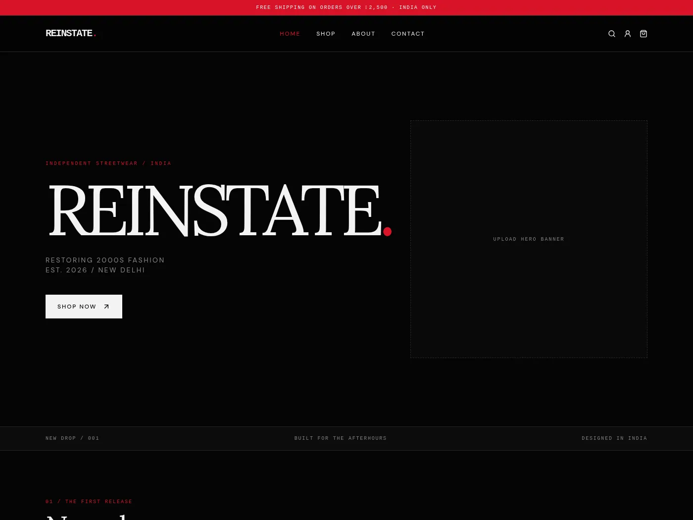 REINSTATE Shop Website