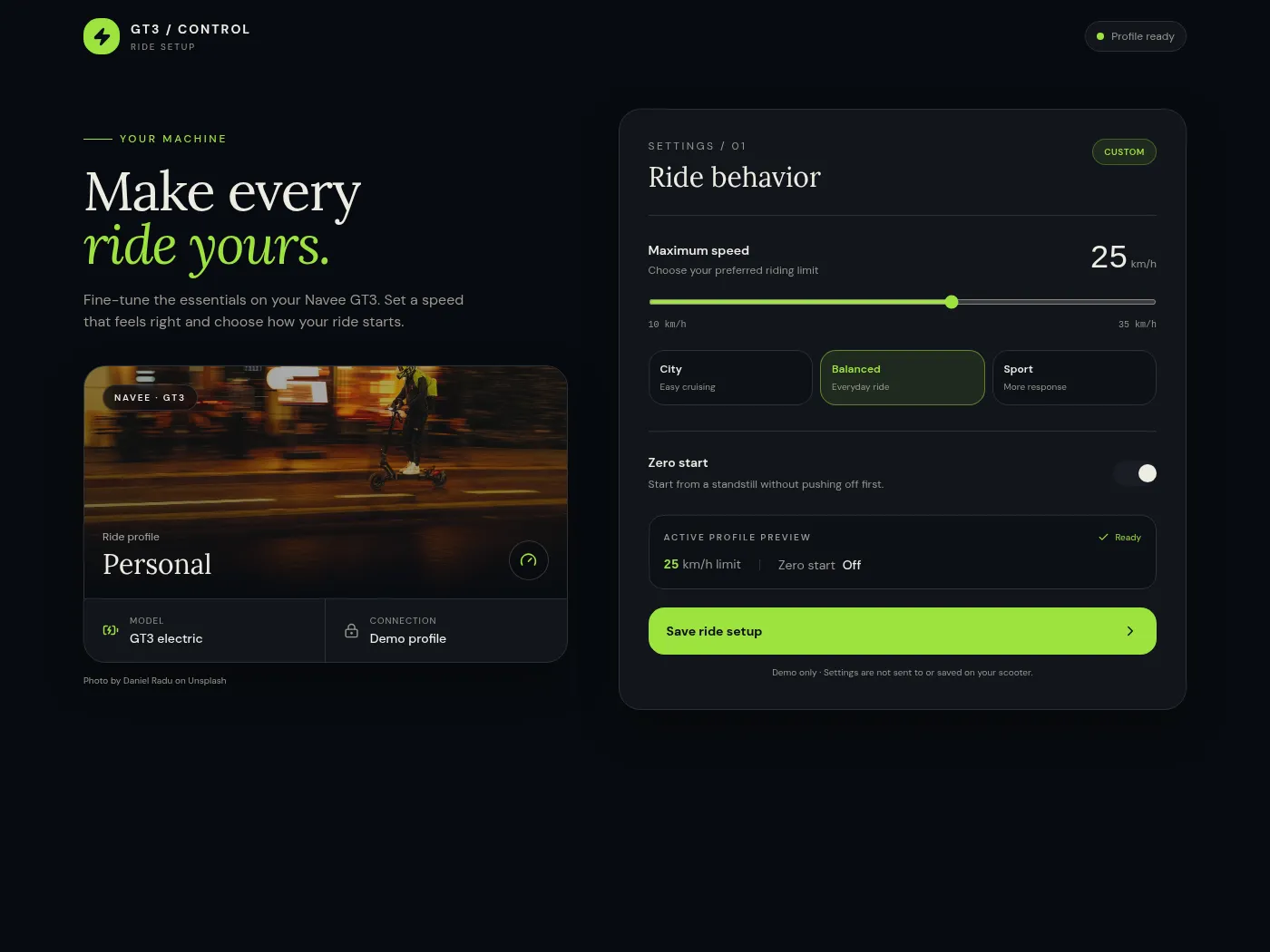 Navee GT3 Tuning App