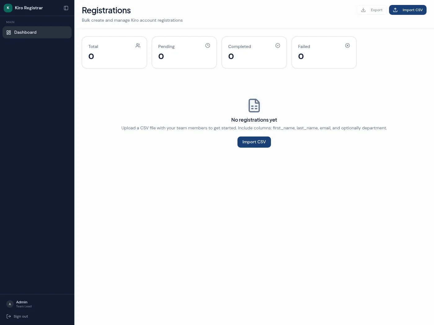 Kiro Auto Registrar