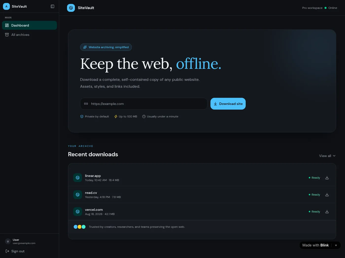Website Downloader SaaS