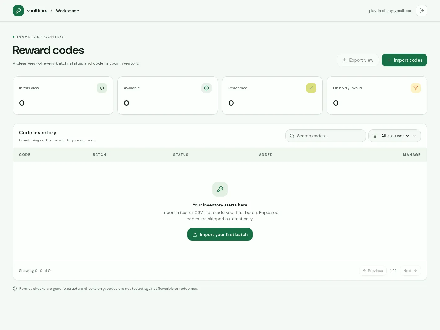 Rewarble Code Manager