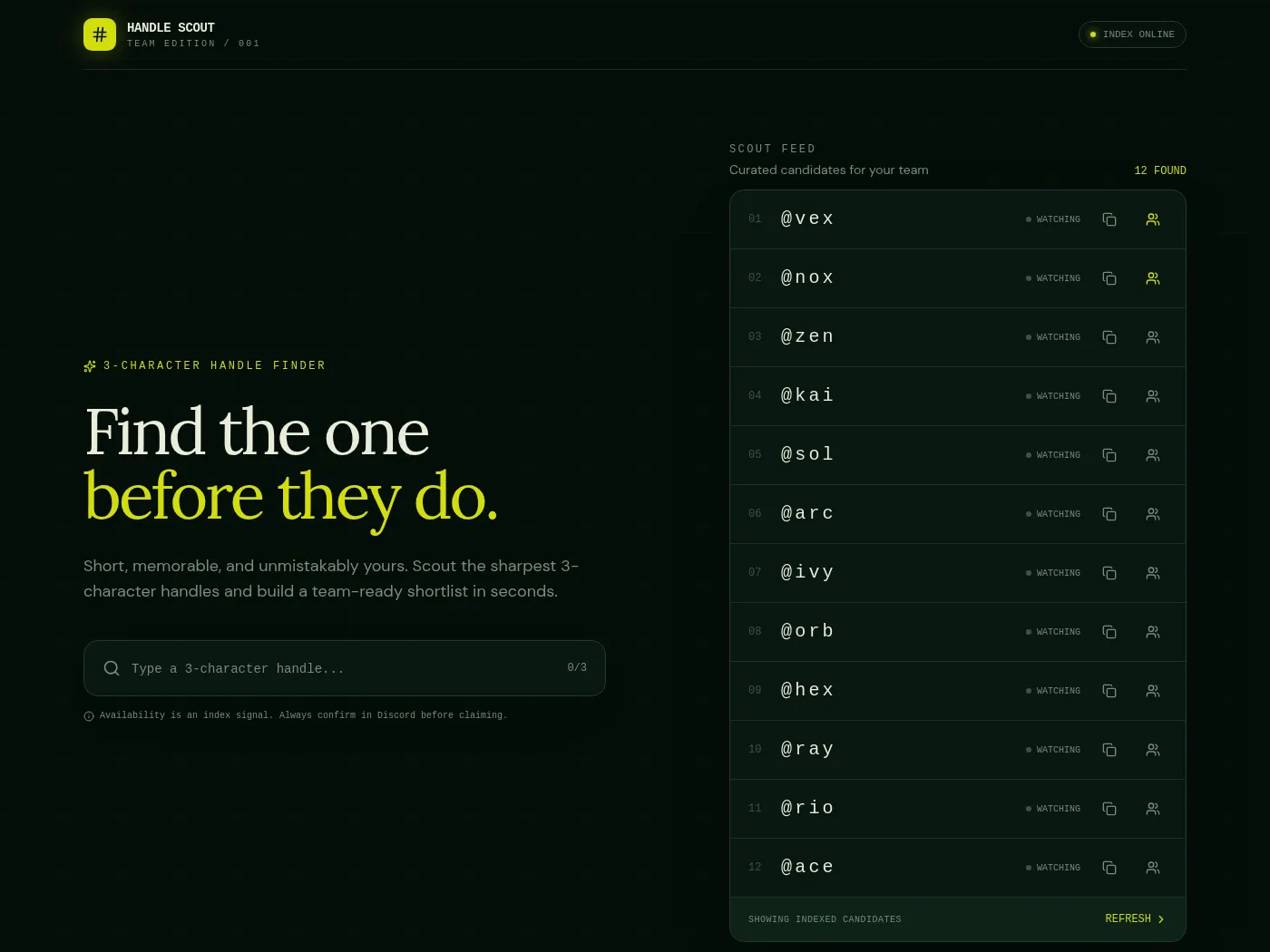 Discord Handle Finder