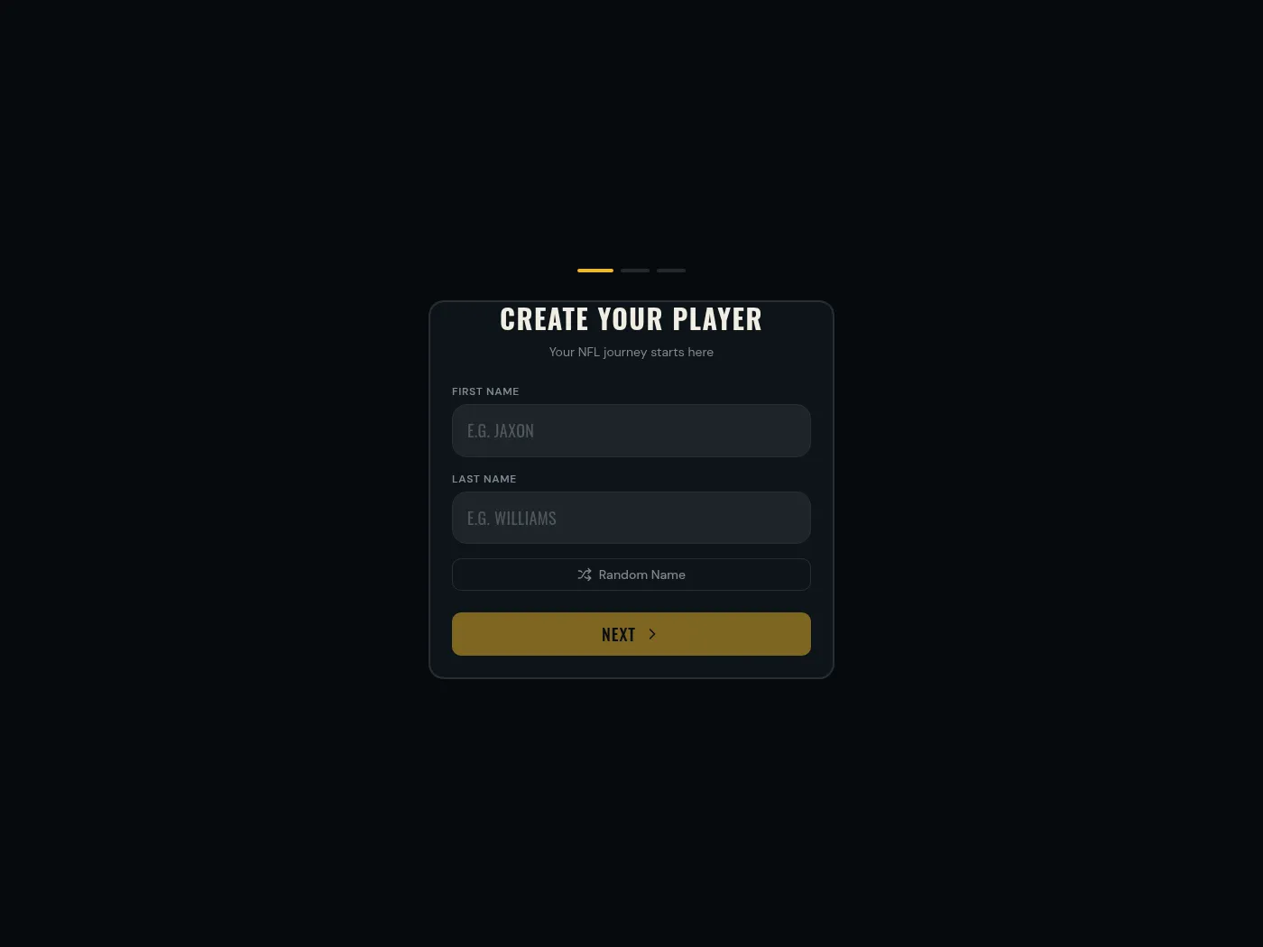 NFL Career Simulator