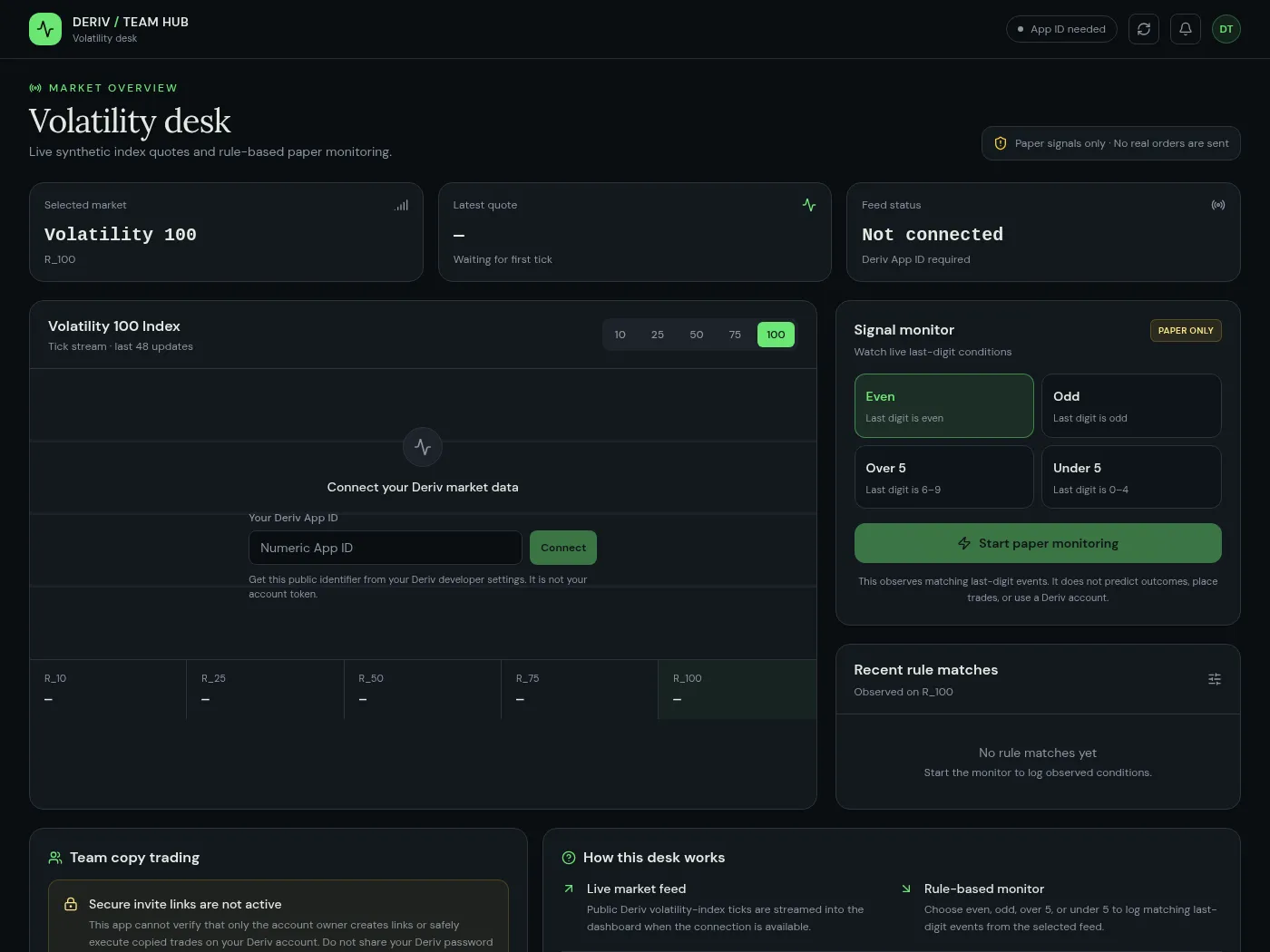 Deriv Team Trading Hub