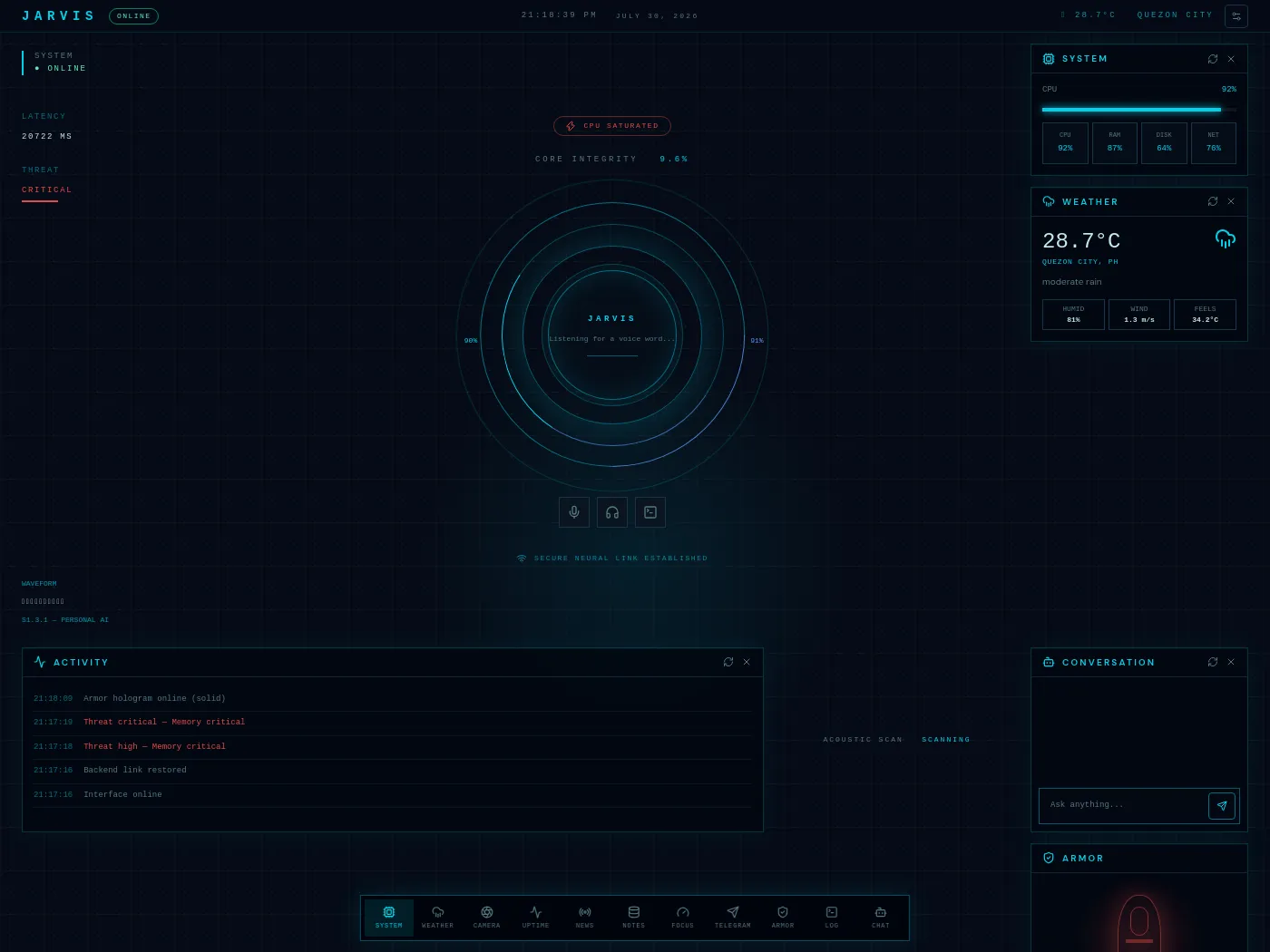 Jarvis Voice Assistant UI