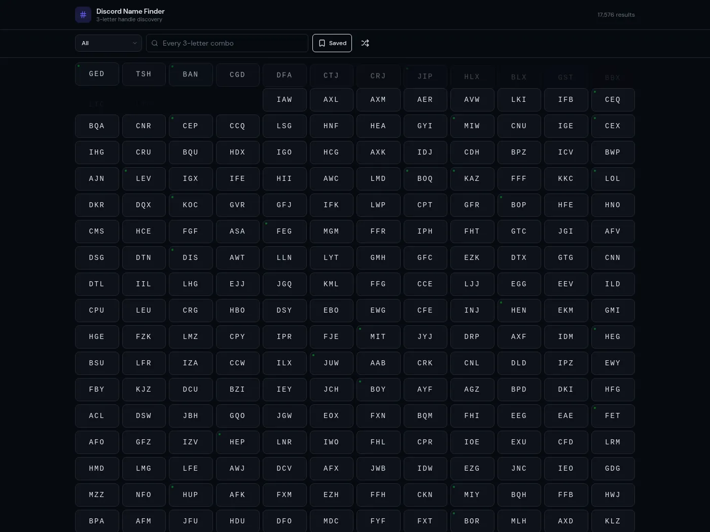 Discord Name Finder