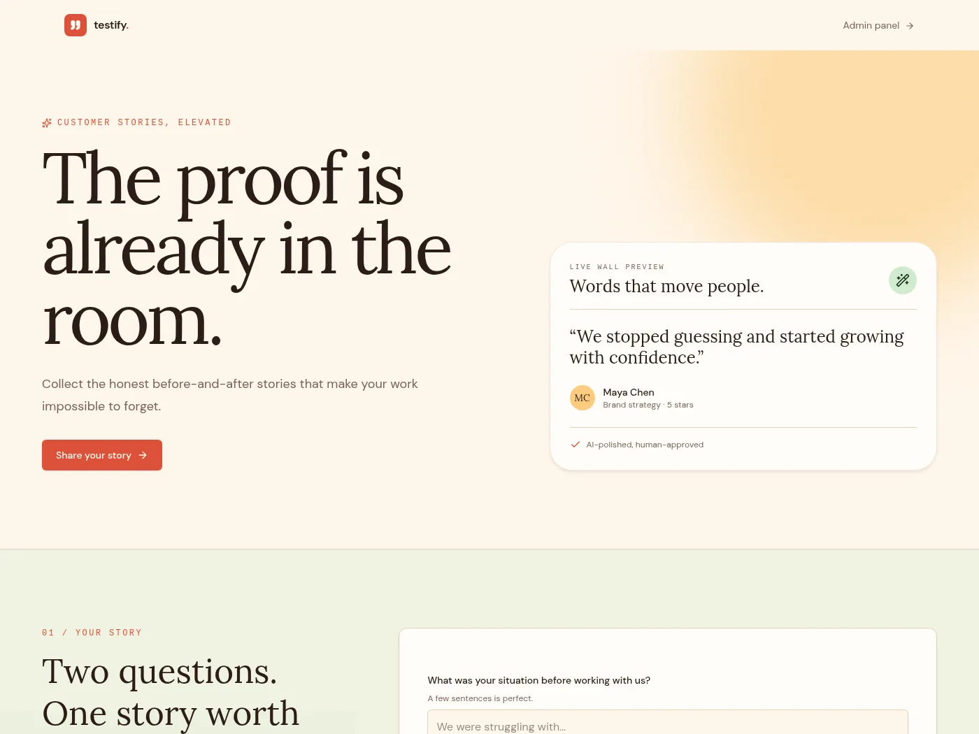 Testify AI Wall