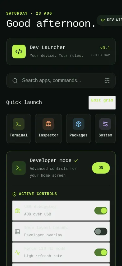 Dev Launcher Android