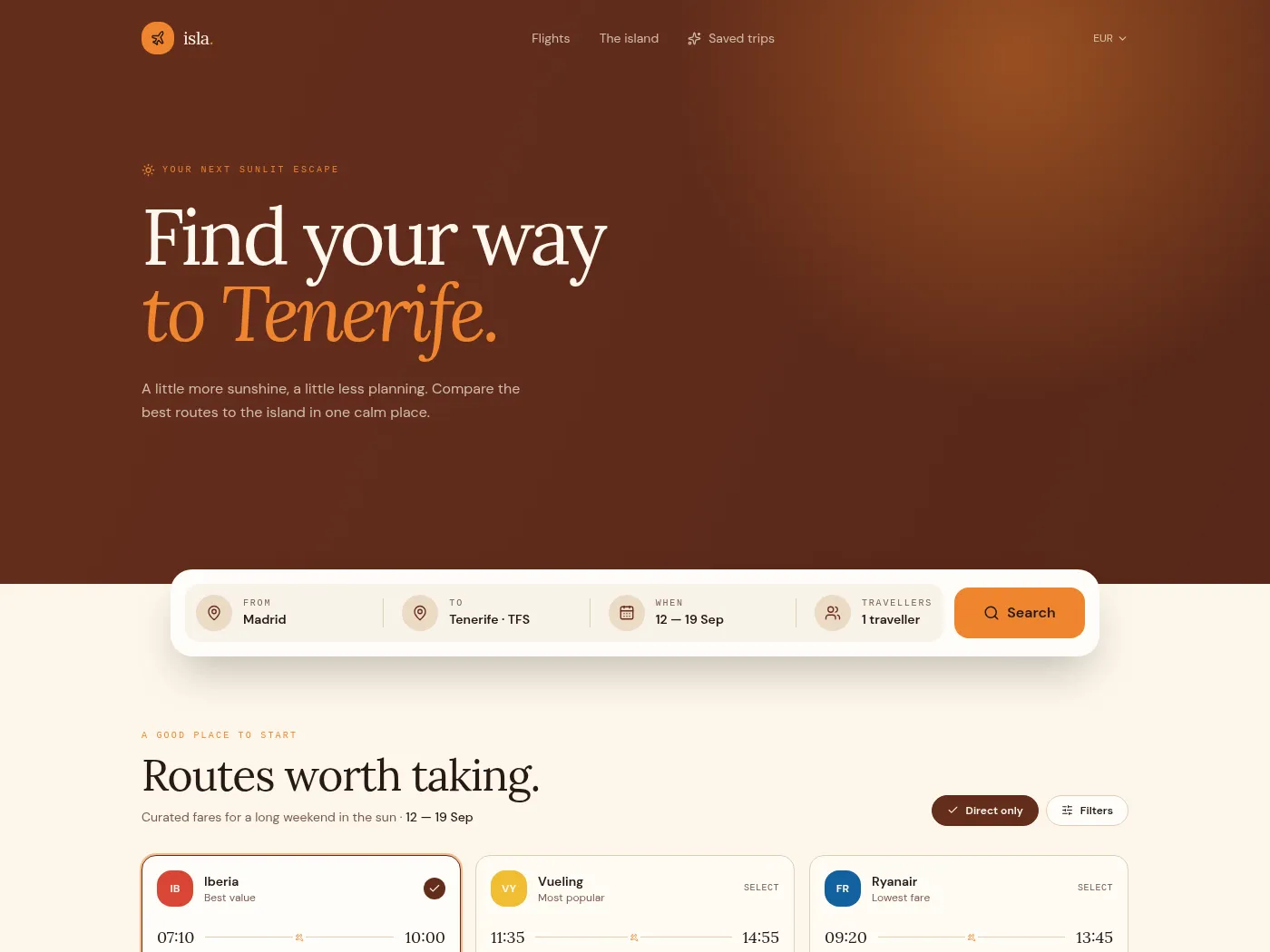 Tenerife Flight Finder
