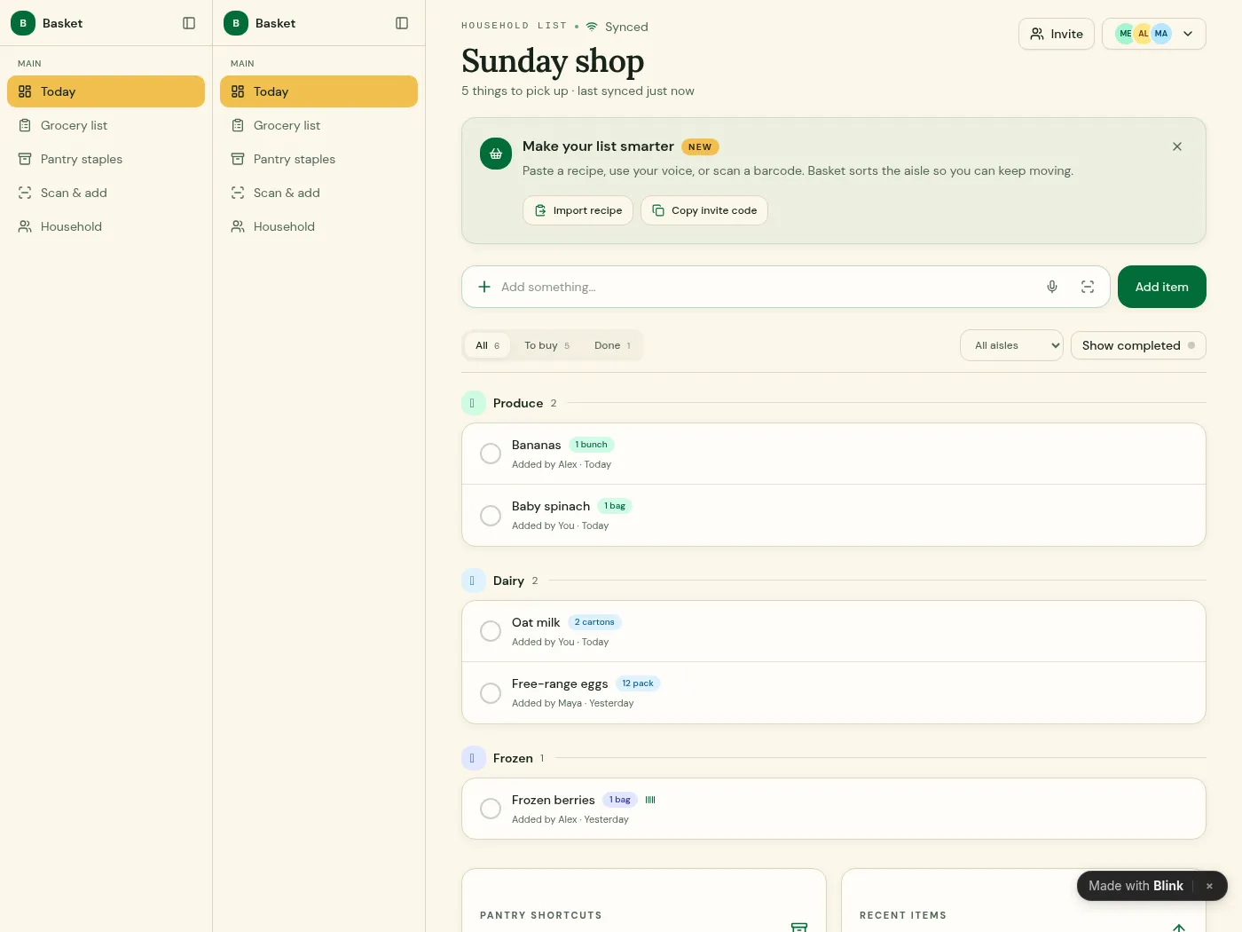 Basket Grocery Sync