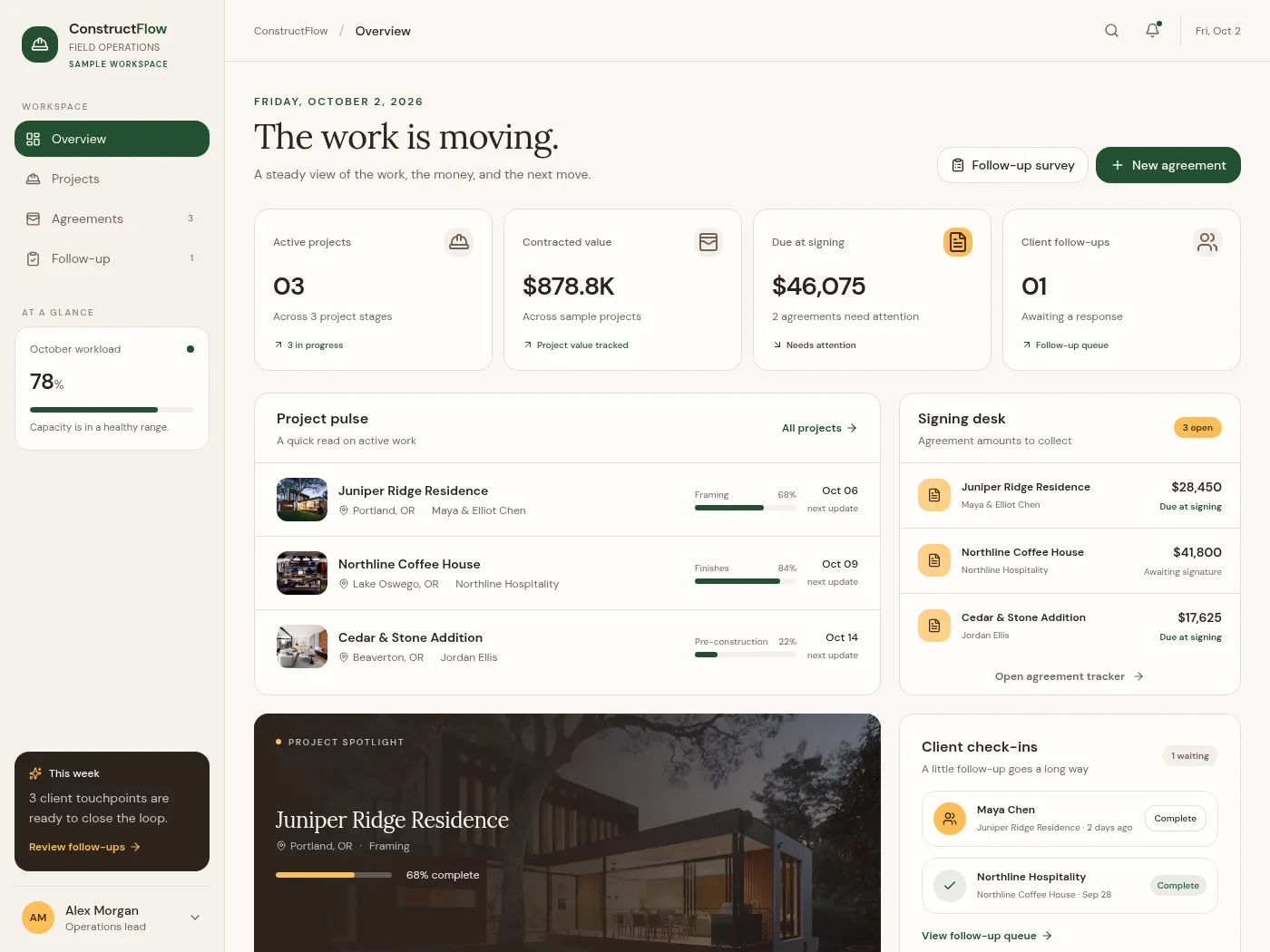 ConstructFlow Web Portal