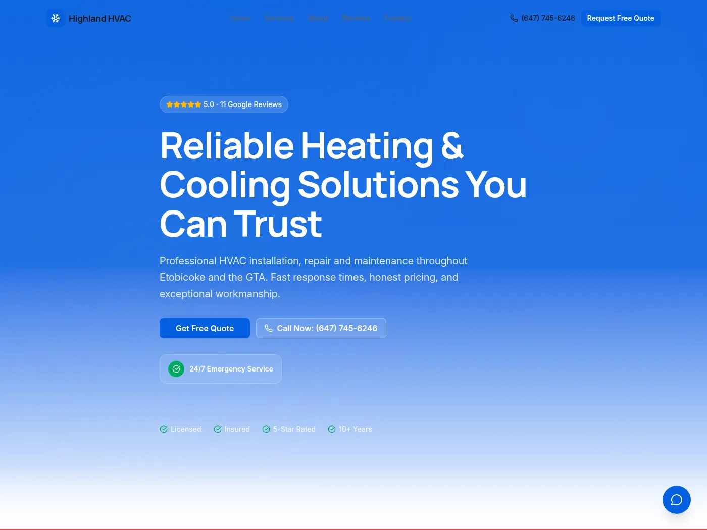 Highland HVAC Web Experience