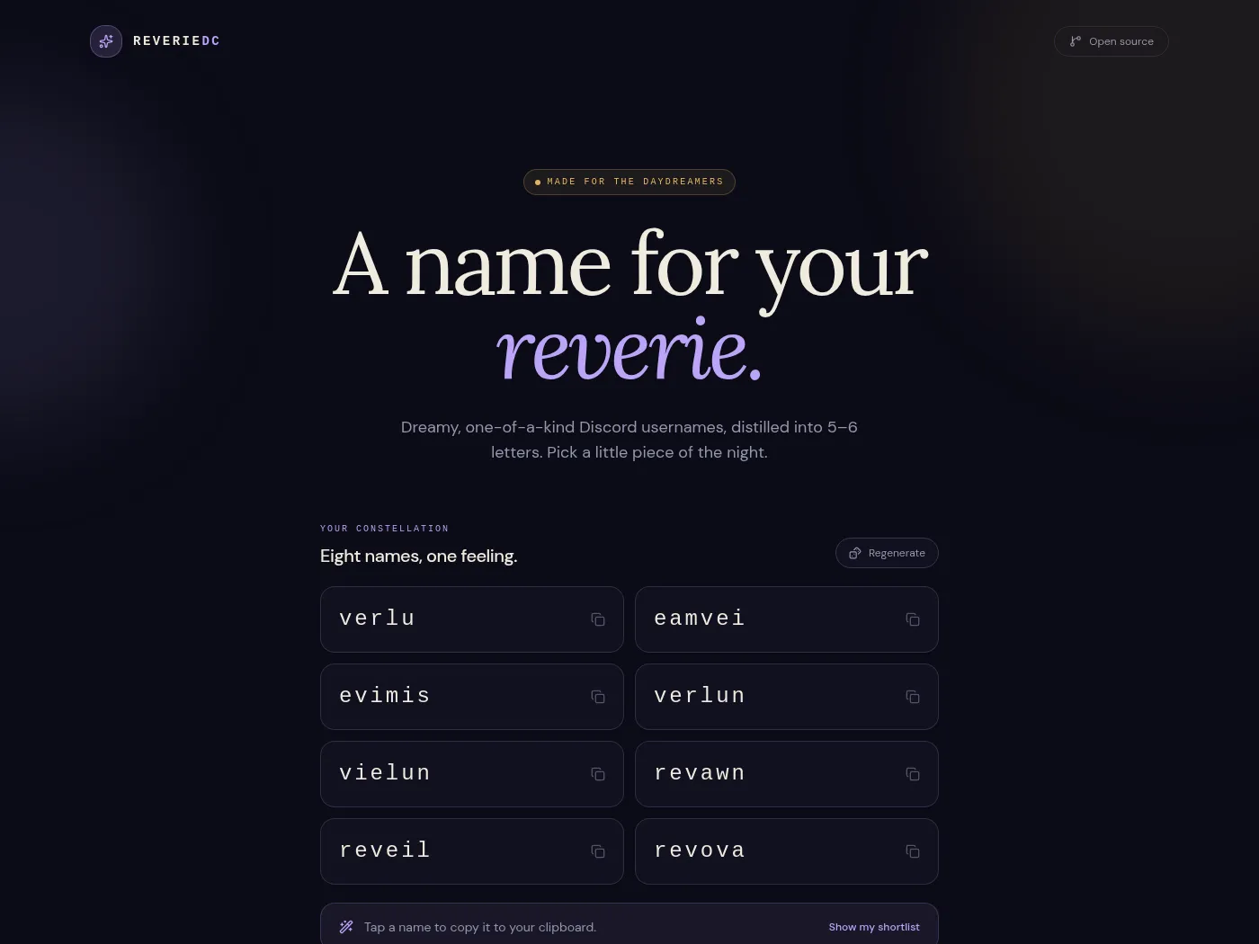 ReverieDC Username Maker