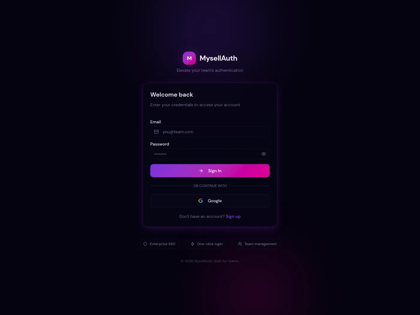 MysellAuth Neon Theme