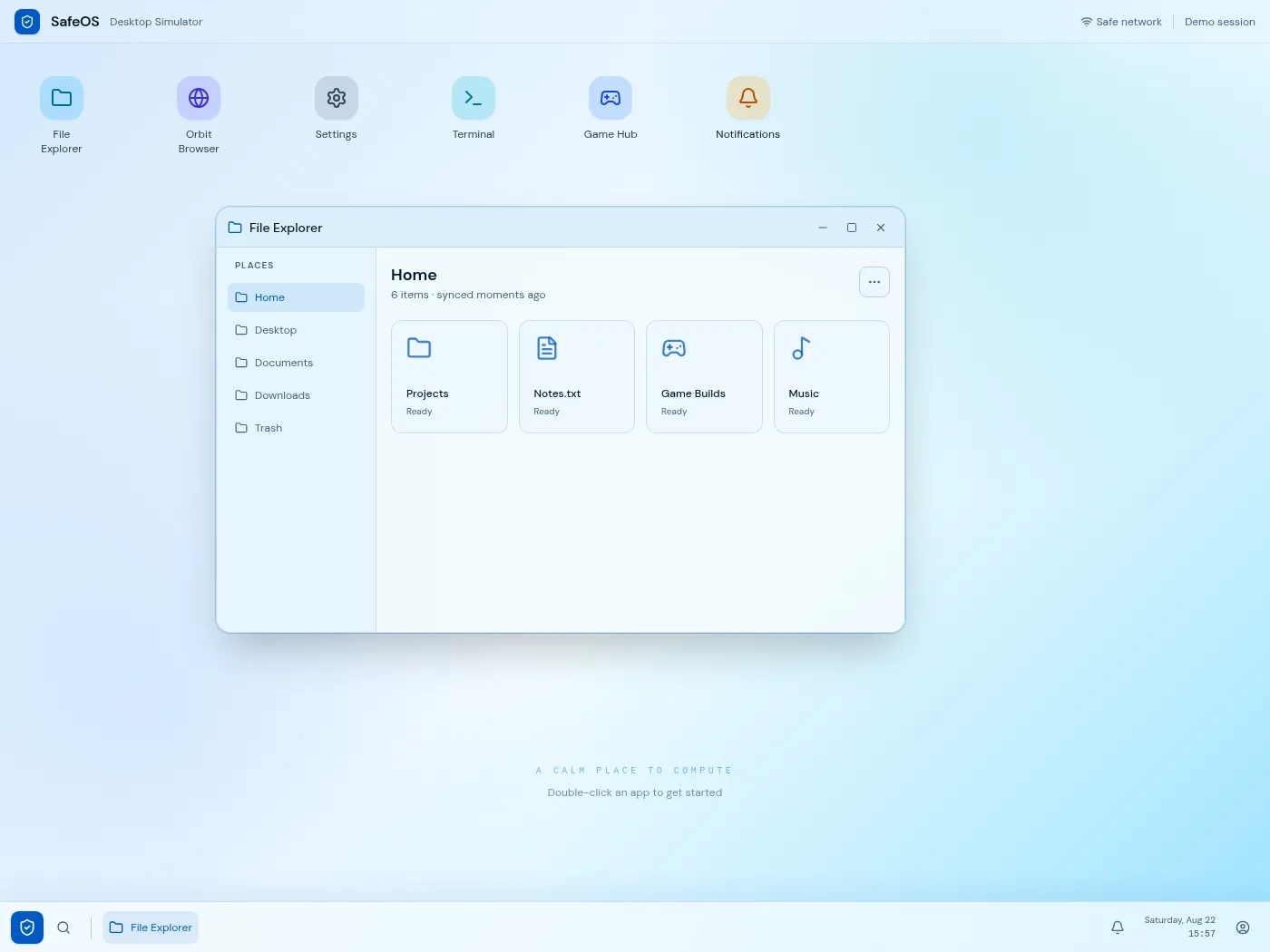 SafeOS Desktop Simulator