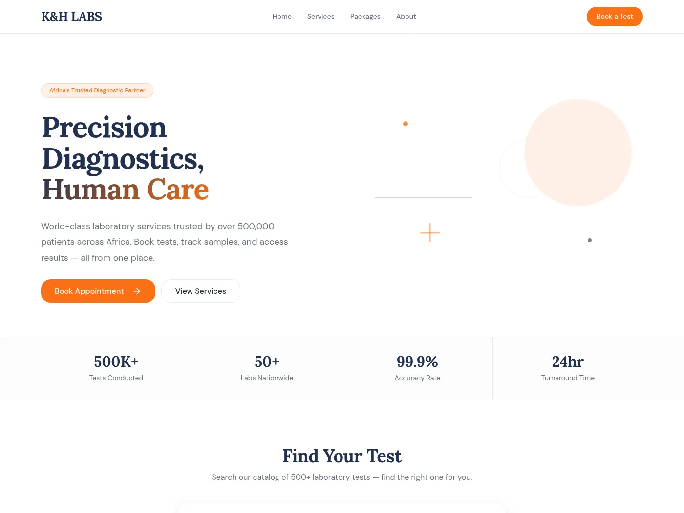 K&H Labs Healthcare UI