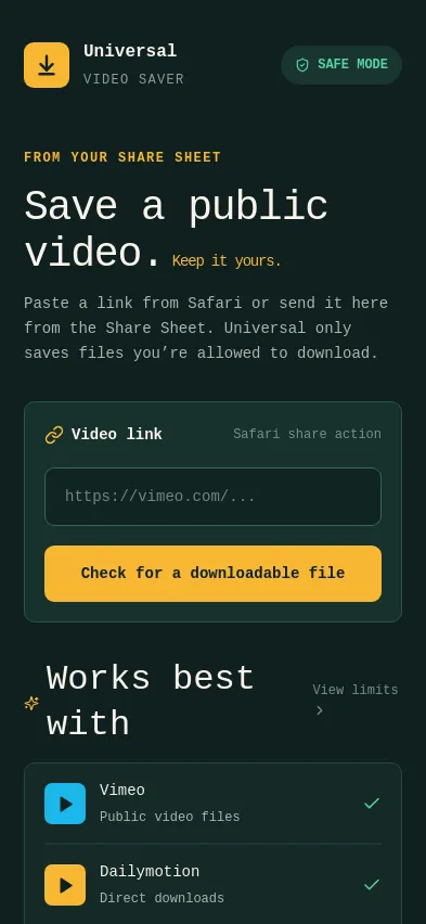 Safari Video Saver