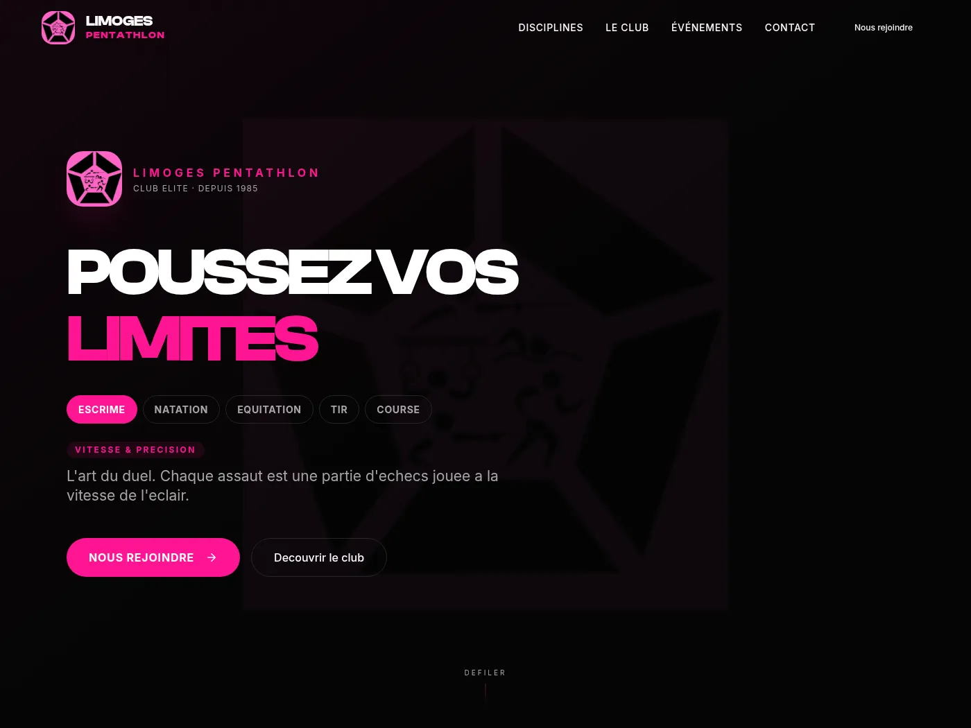 Limoges Pentathlon Club Site