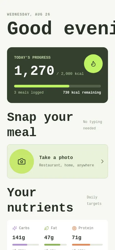 SnapMeal Nutrition Tracker