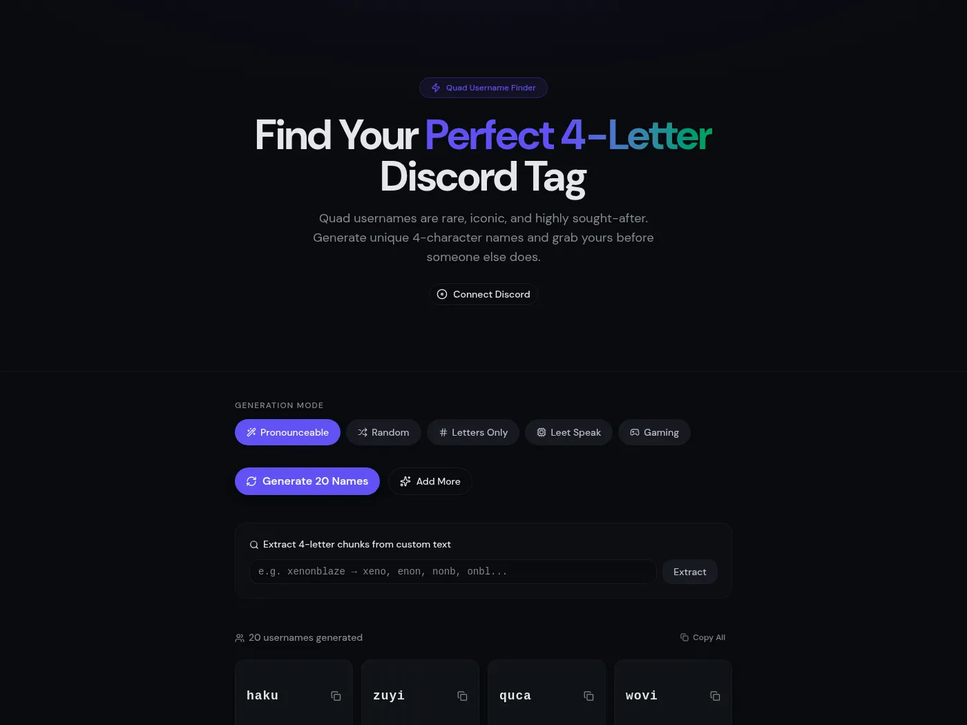 Discord Quad User Finder