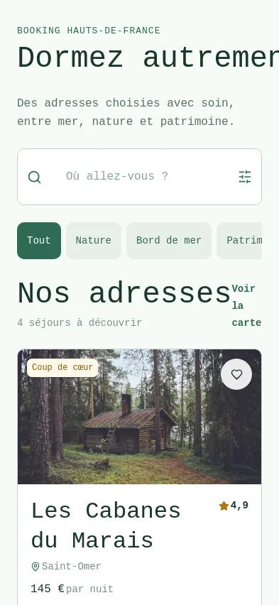 Booking Hauts-de-France App