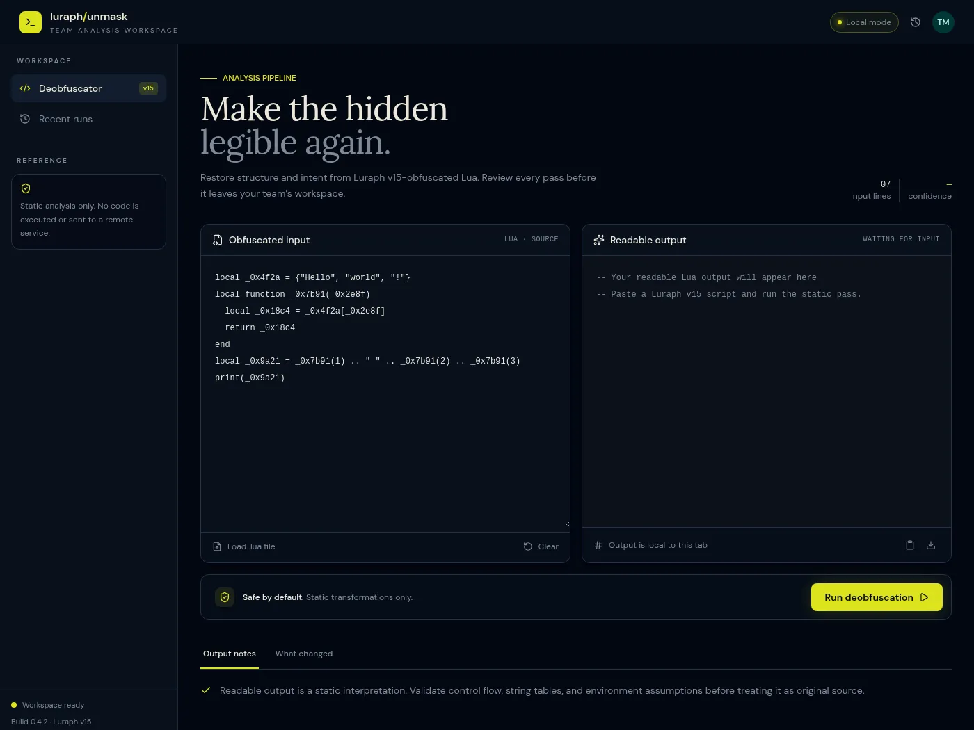 Luraph Deobfuscator Web Tool