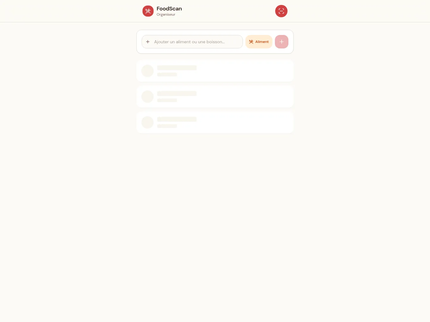 FoodScan Organizer