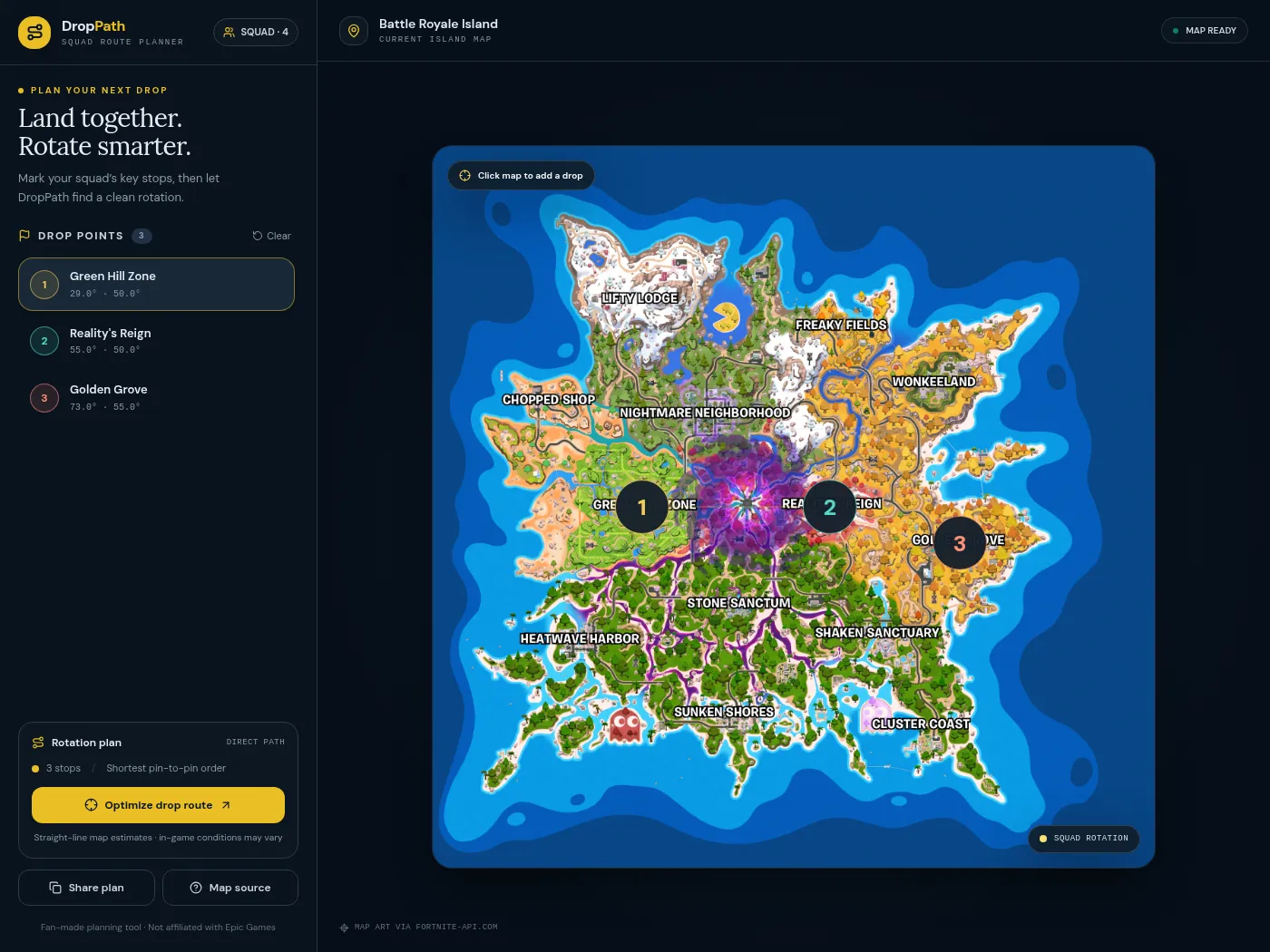 Fortnite Drop Planner
