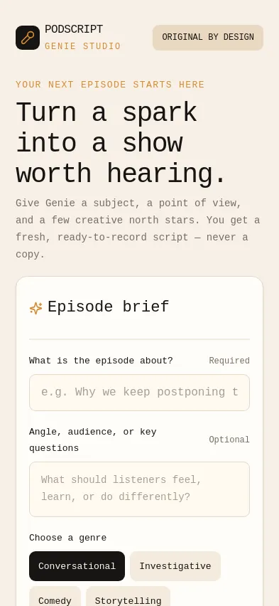 PodScript Genie