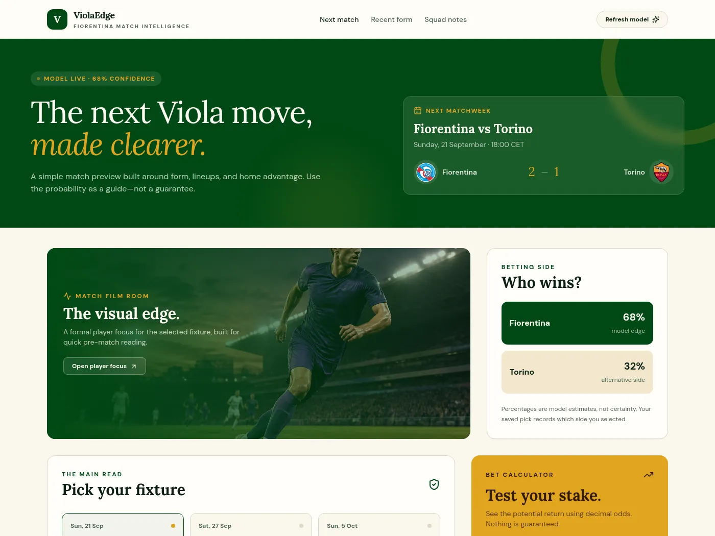 Fiorentina Bet Predictor