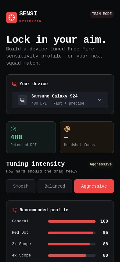SensiOptimizer Mobile